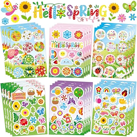 Amazon.com: Spring Stickers Flowers Stickers for Kids Butterfly ...