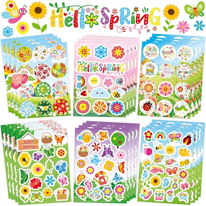 Amazon.com: Spring Stickers Flowers Stickers for Kids Butterfly ...