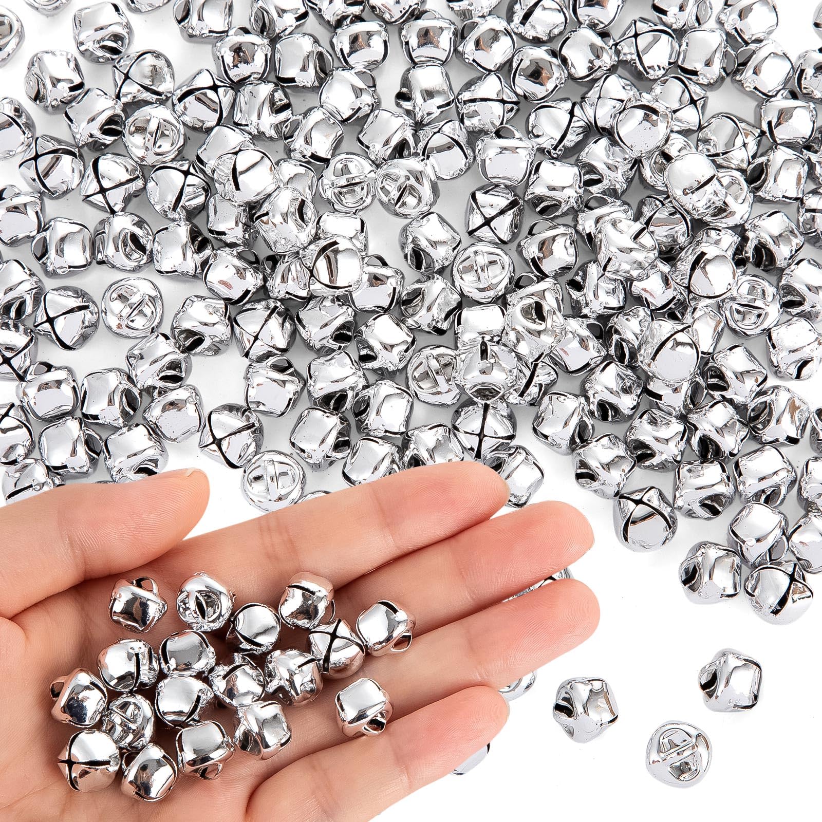 Amazon.com: YGAOHF Small Jingle Bells, 1/2 Inch Silver Small Craft ...