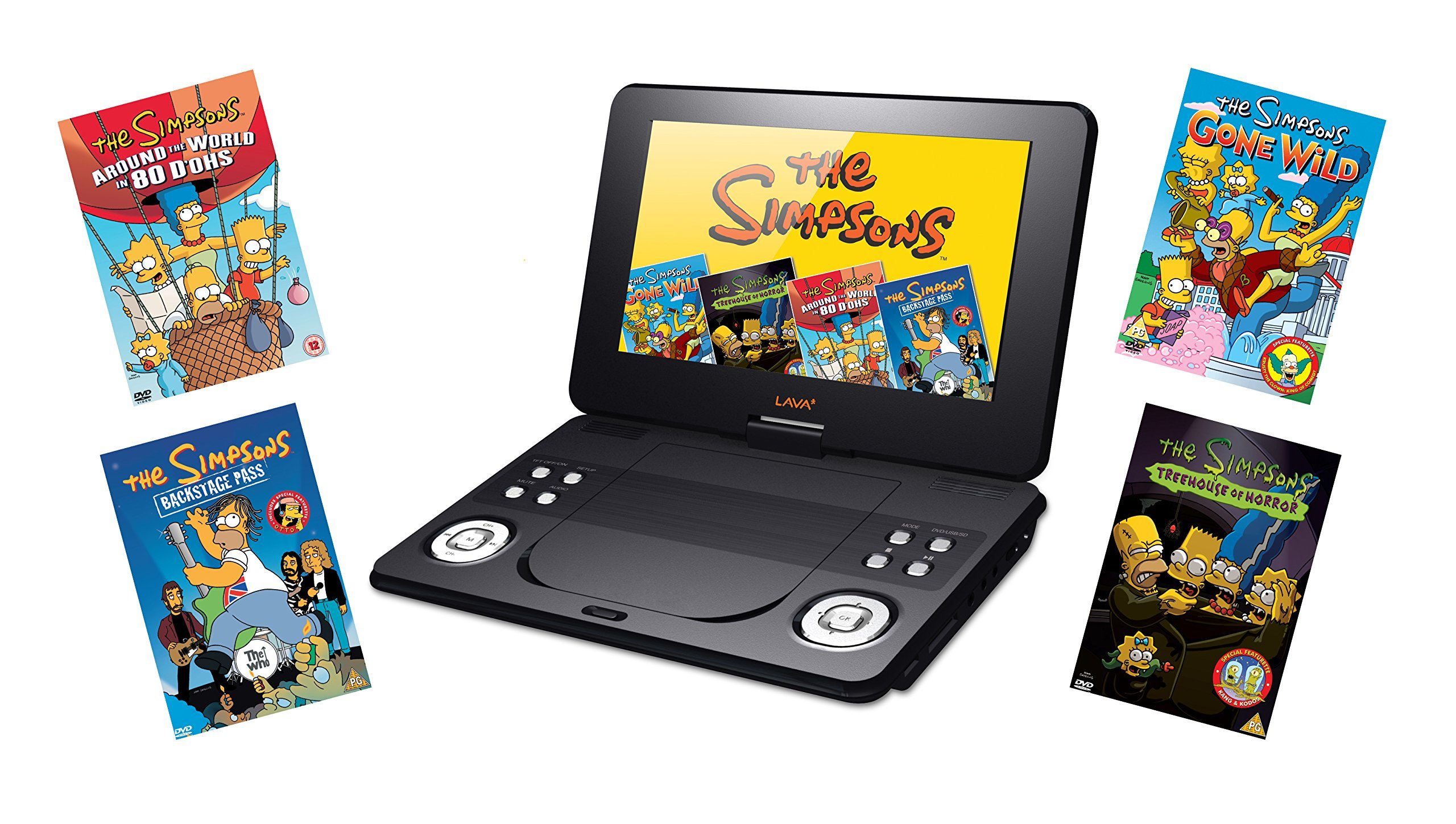 Lava Portable 9 Inch Dvd Player With Simpsons Bundle Simpsons ...