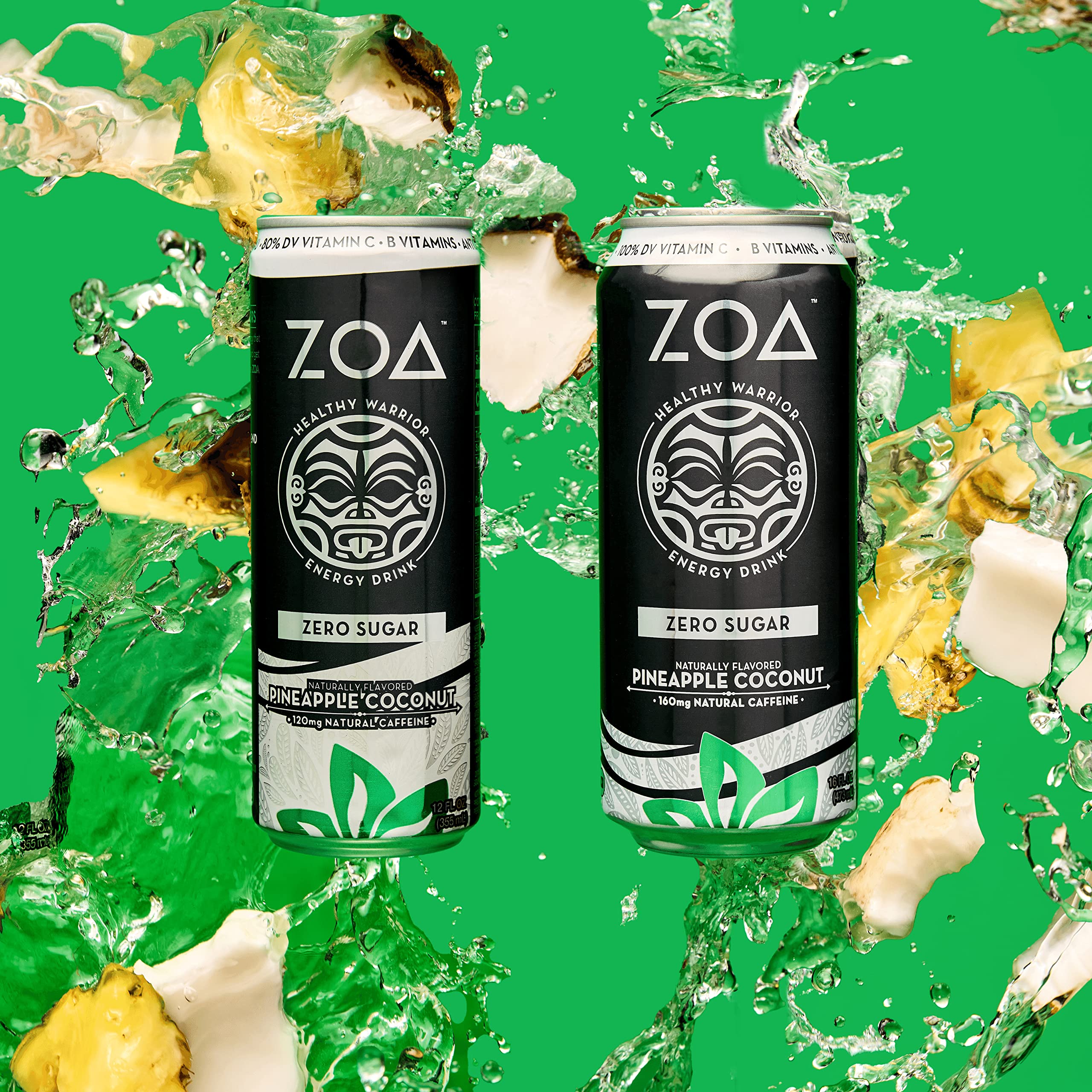 Snapklik.com : ZOA Zero Sugar Energy Drinks, Pineapple Coconut - Sugar Free