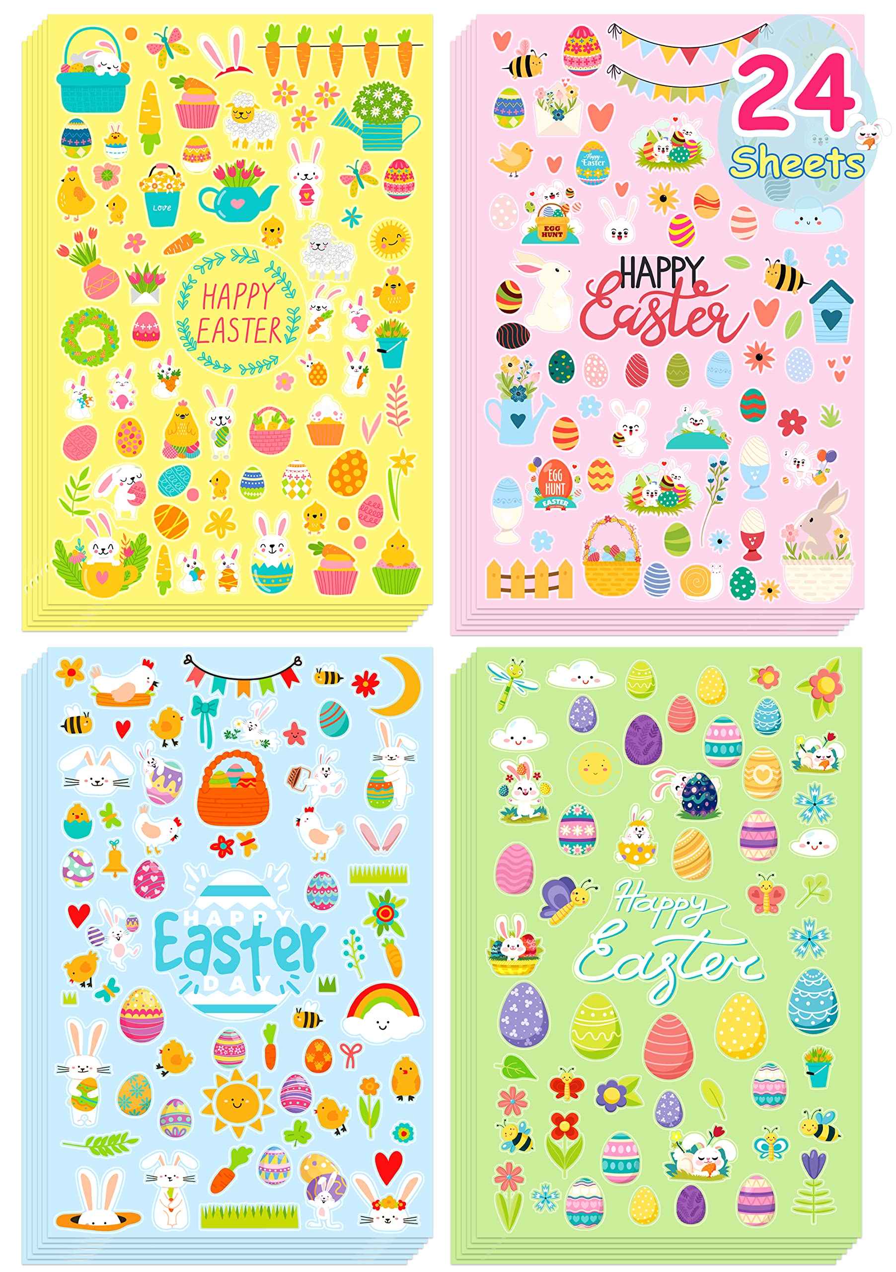 Snapklik.com : LINAYE 24 Sheets Easter Stickers For Kids - 1800PCS ...