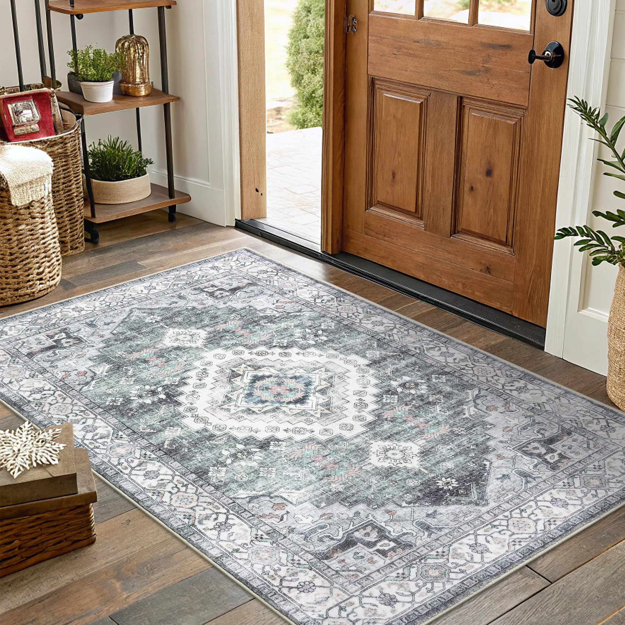 Amazon.com: Smiry Area Rugs for Living Room Bedroom, Machine Washable ...