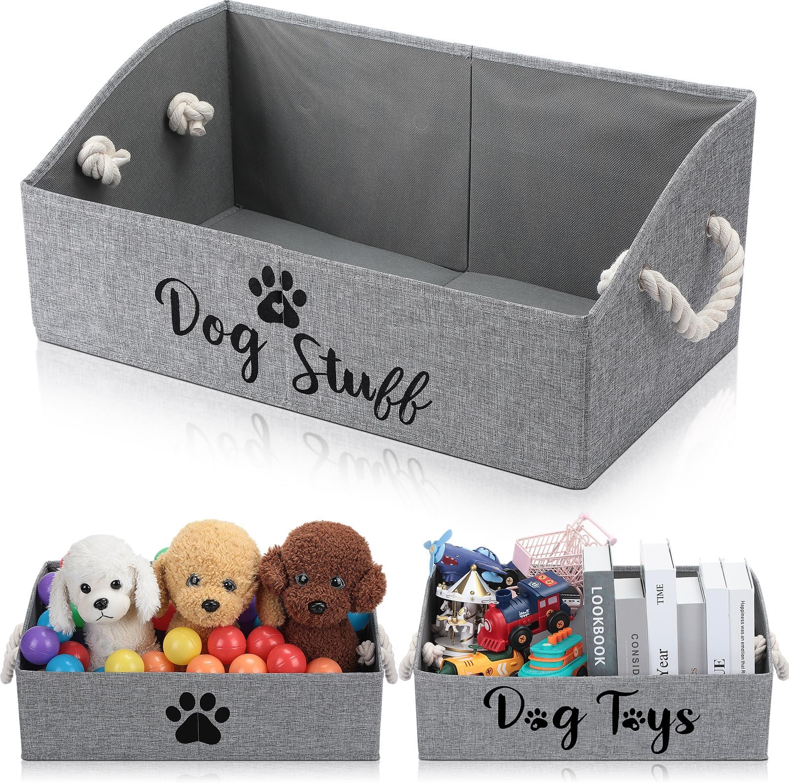 Amazon.com: Vumdua Large Dog Toy Box - Trapezoid Dog Toy Bin with ...