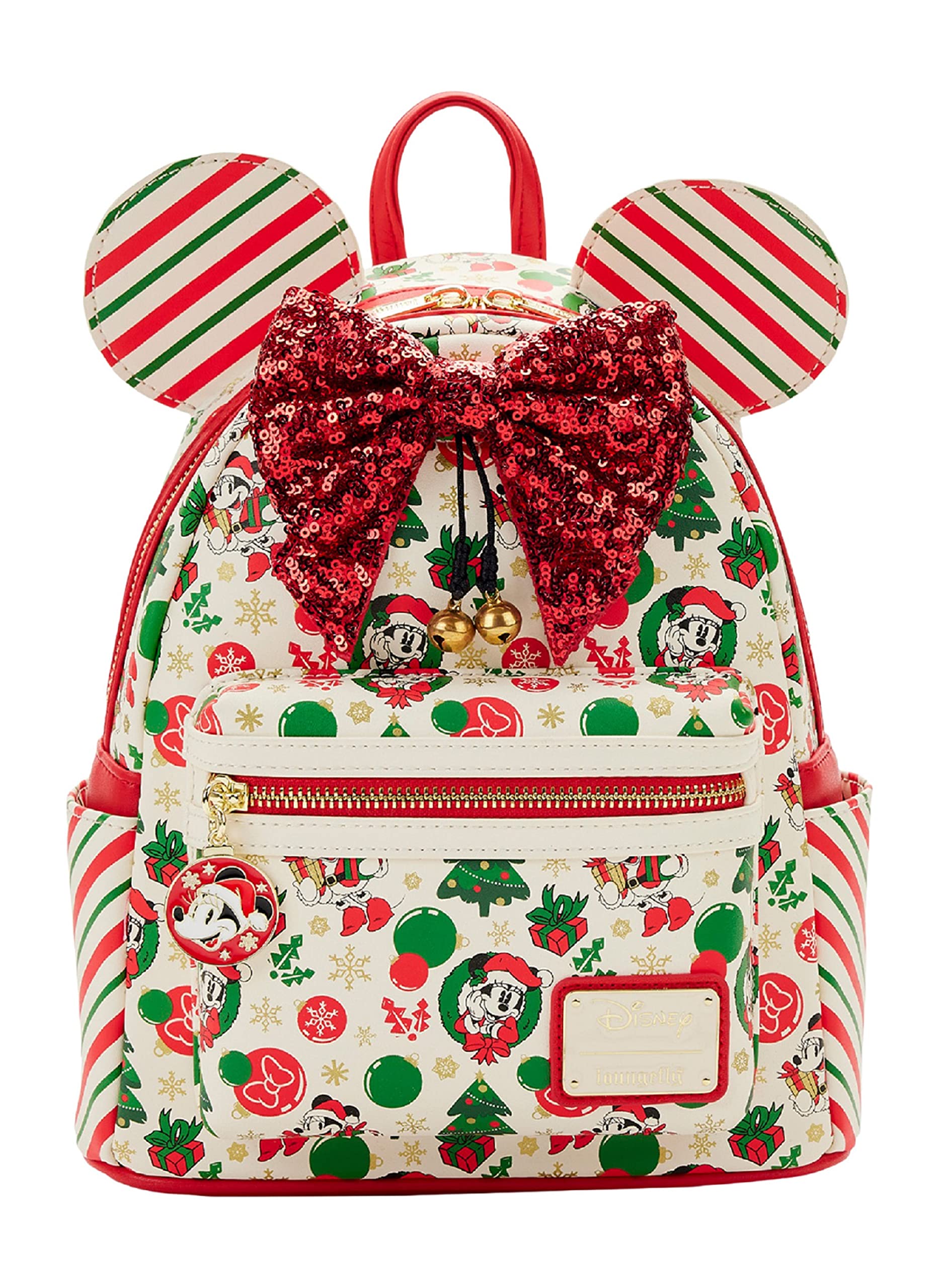Loungefly Minnie Mouse Christmas Holiday Themed Womens Double Strap ...