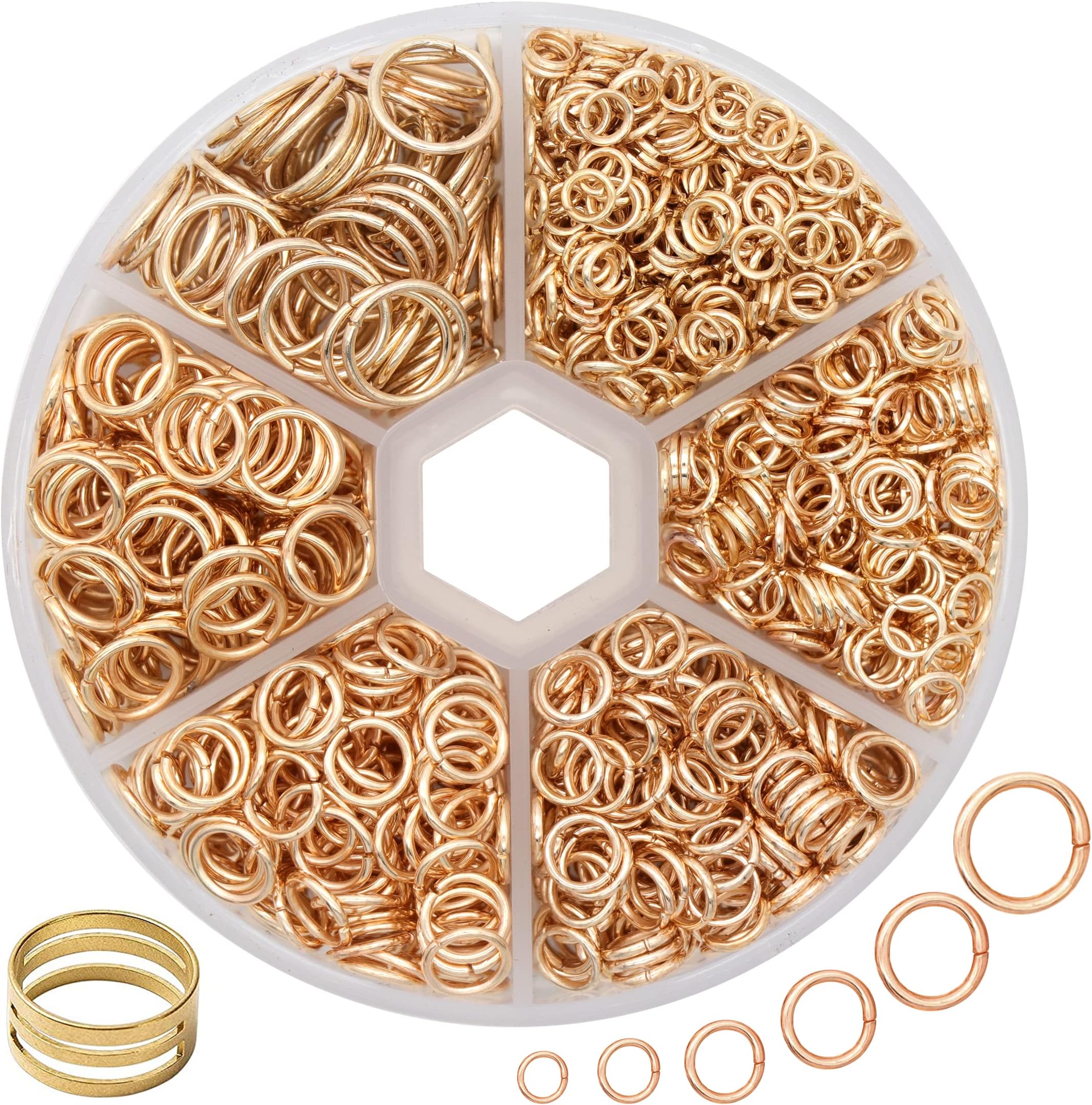 Amazon.com: 1500Pcs Mixed 6 Sizes Open Jump Rings,4mm 5mm 6mm 7mm 8mm ...