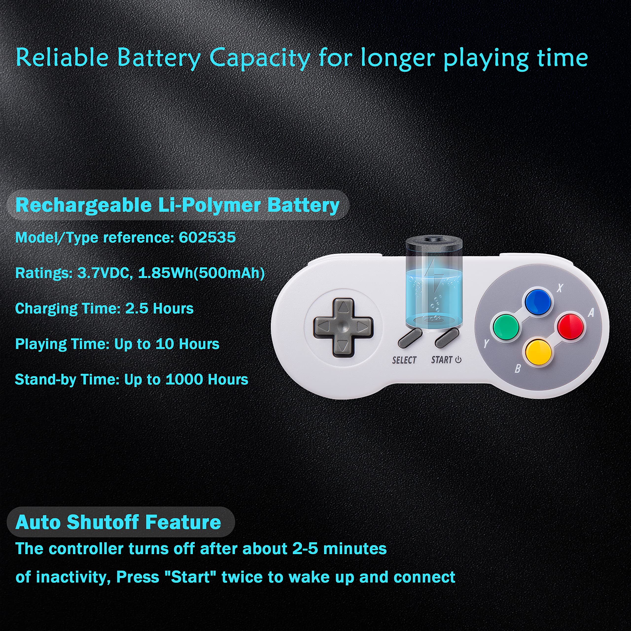 Snapklik.com : 2 Pack 2.4 GHz Wireless SNES Gamepad, SAFFUN SNES ...