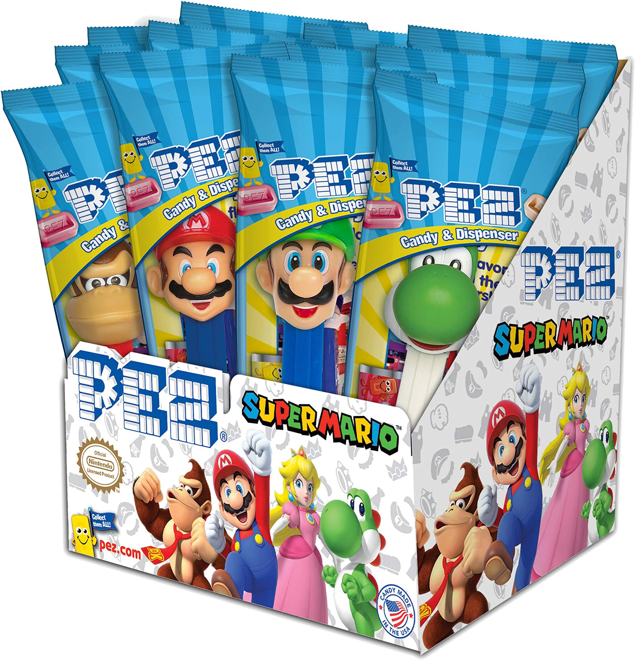 Amazon.com : PEZ Candy Nintendo, Assortment Candy, 0.58 Oz (Pack of 12 ...