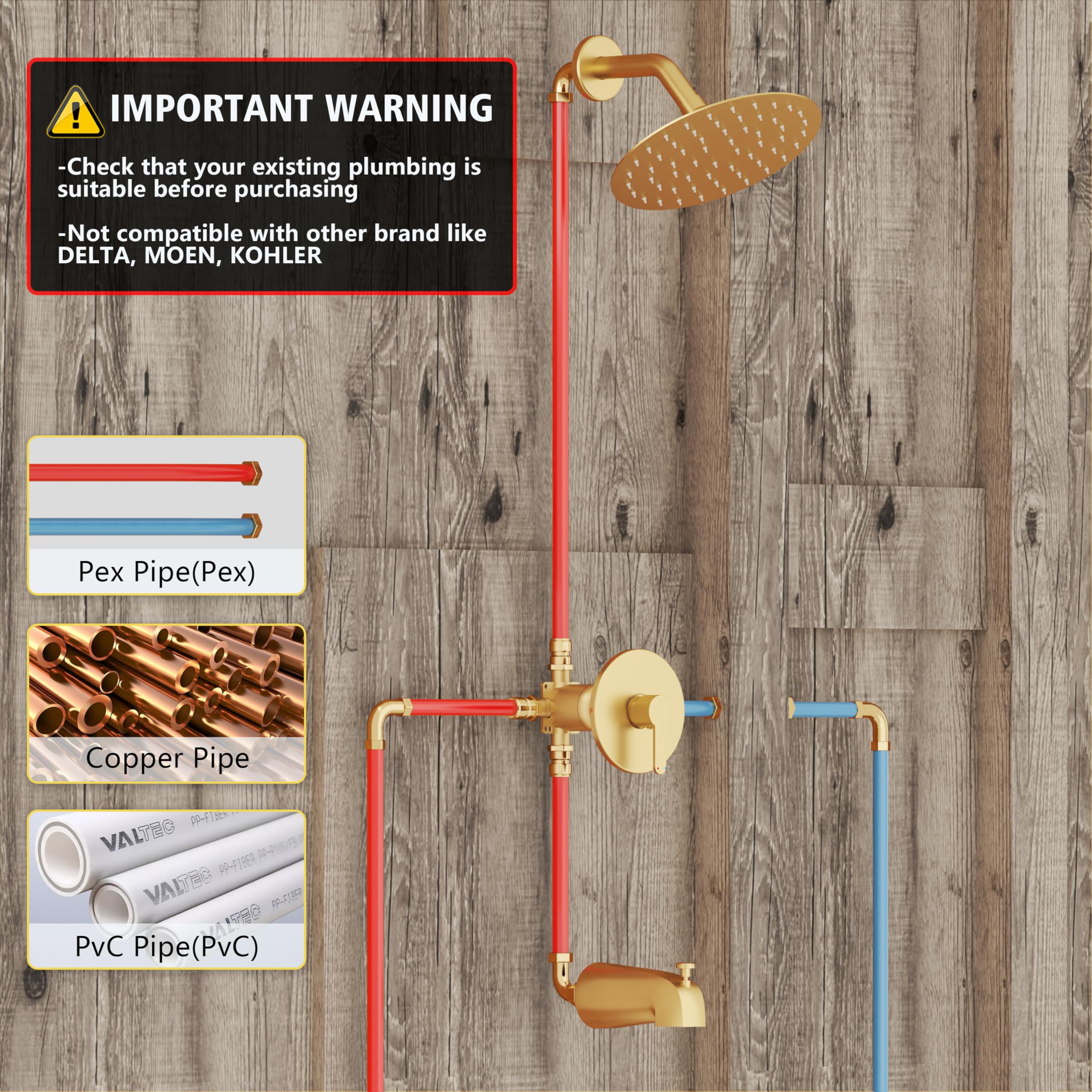 Snapklik.com : HomGoo Tub Shower Faucet Set, Tub And Shower Trim Kit