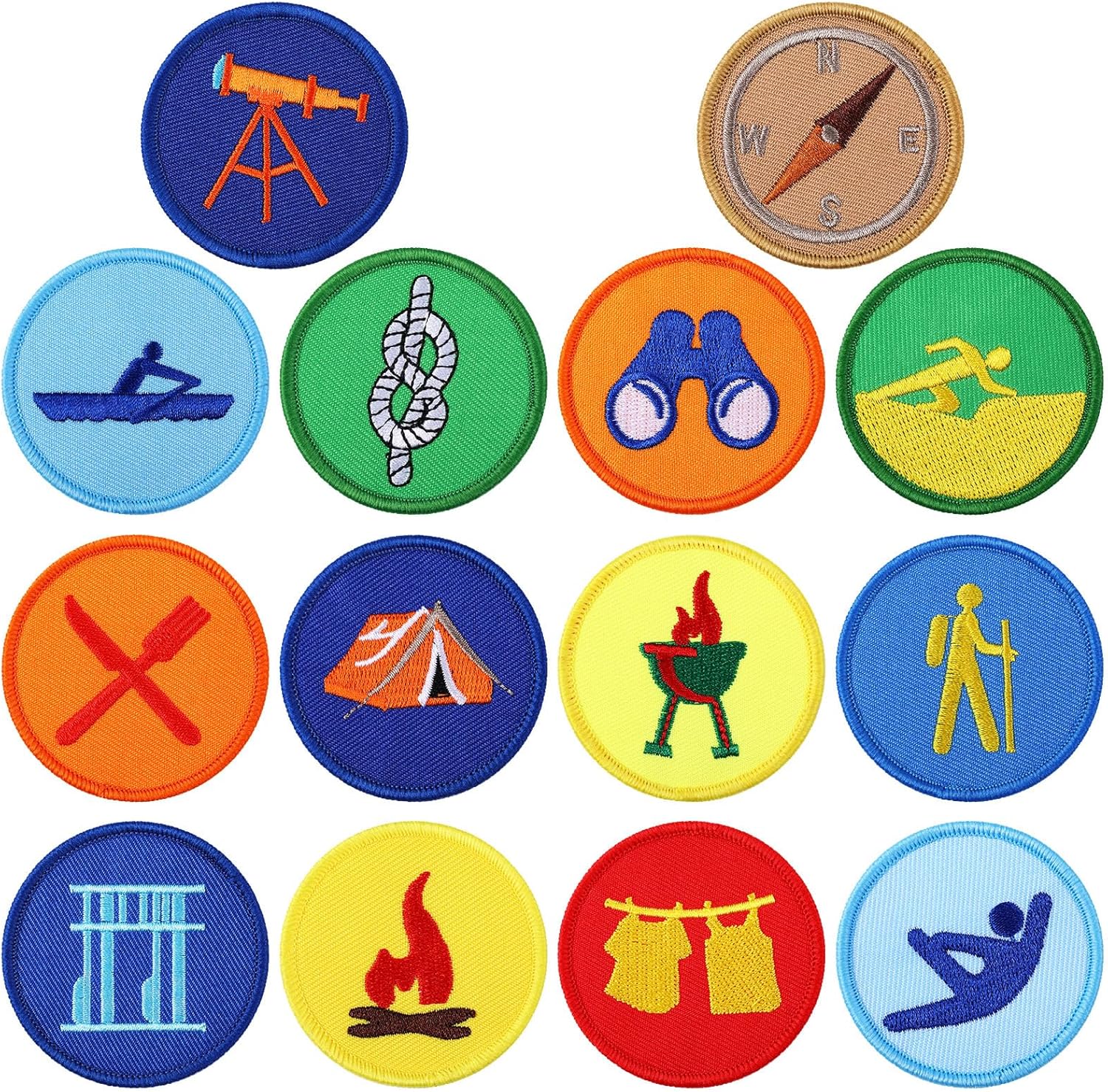 Amazon.com: Landical 70 Pcs Round Scout Badge Iron on Embroidery ...