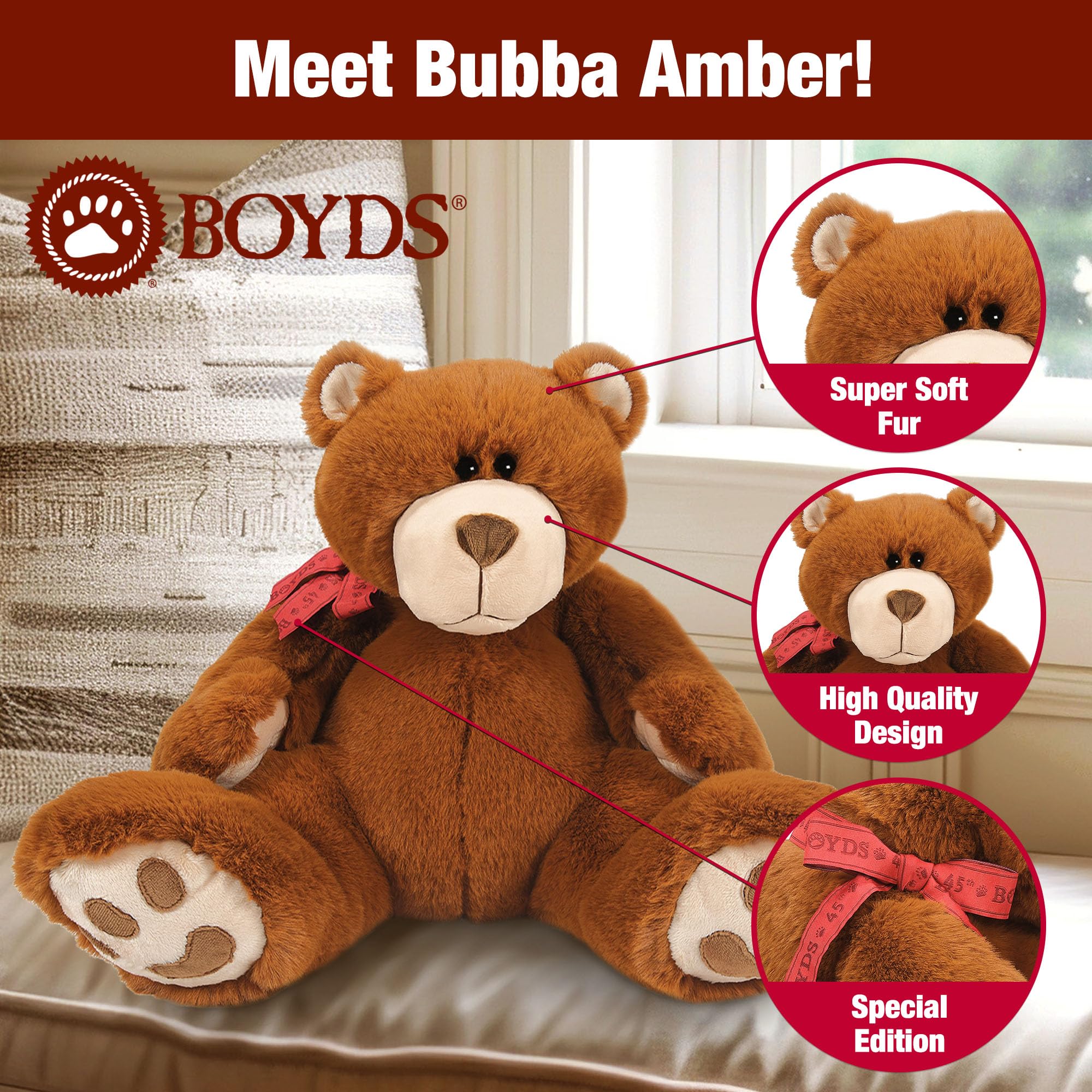 Boyds Bears Enesco 45th Anniversary Emma Plush Teddy Bear - 13 Inch ...