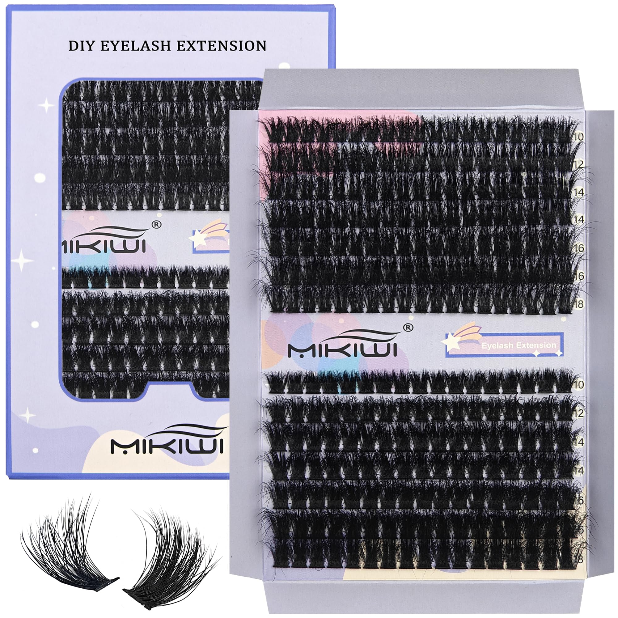 Amazon.com: Fluffy Lash Clusters Mikiwi 80D+100D Thick Eyelash Clusters ...