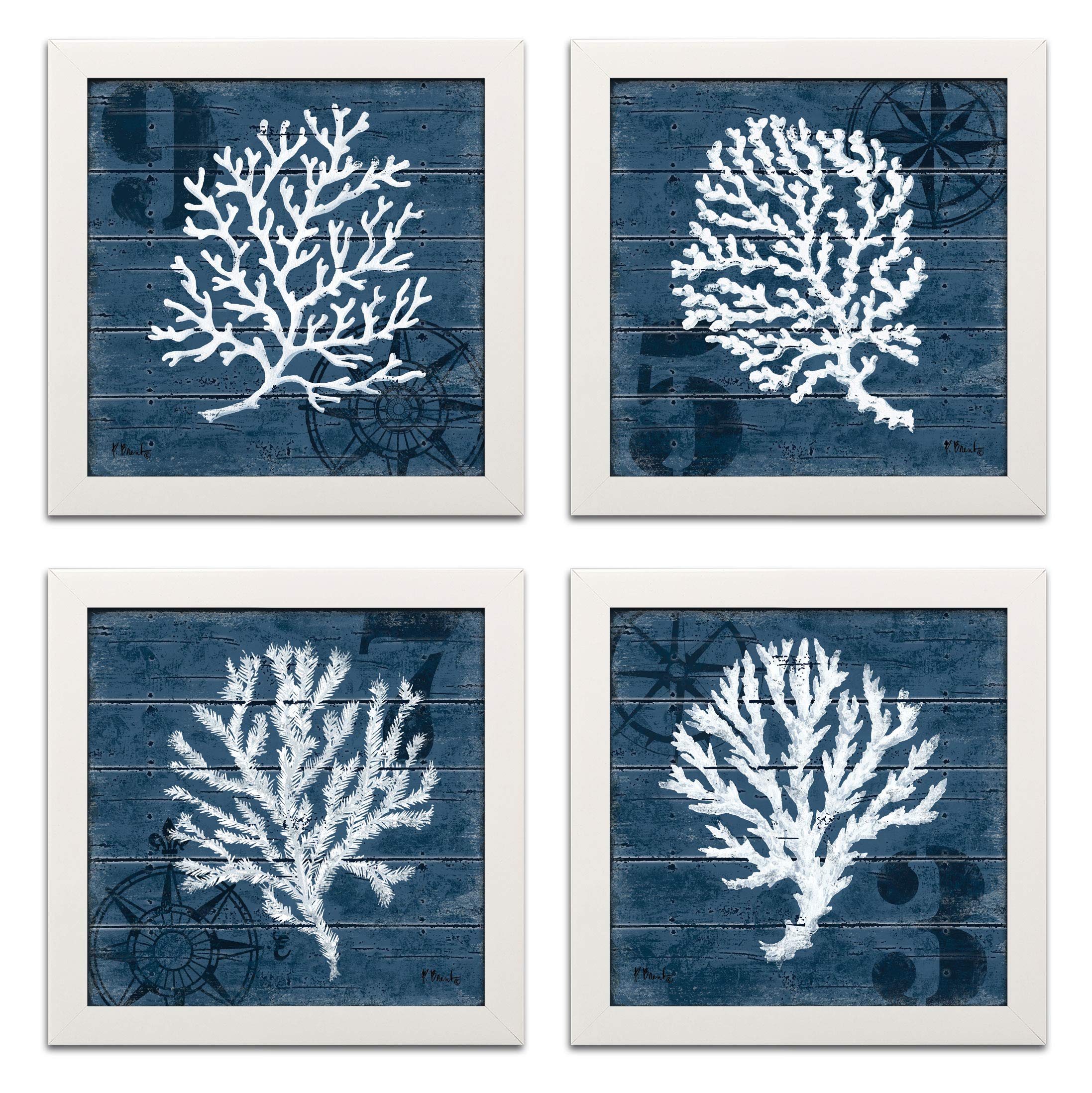 Navy And Coral Pattern Background