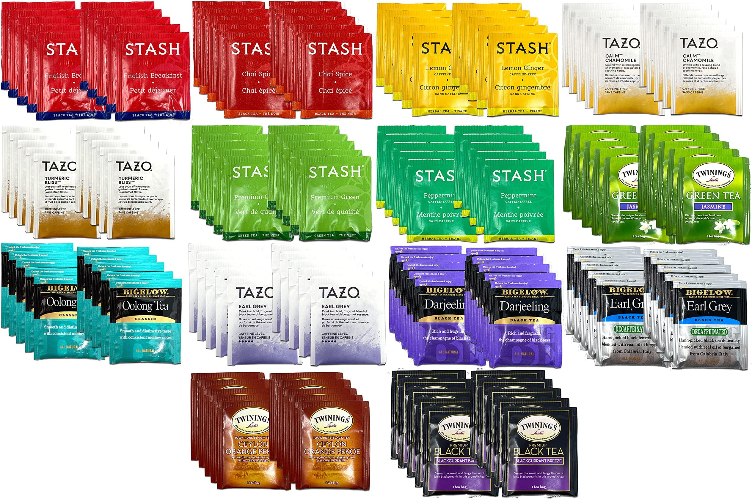 Amazon.com : Assorted Tea Sampler Gift Set Box – Tea Bags Individually ...