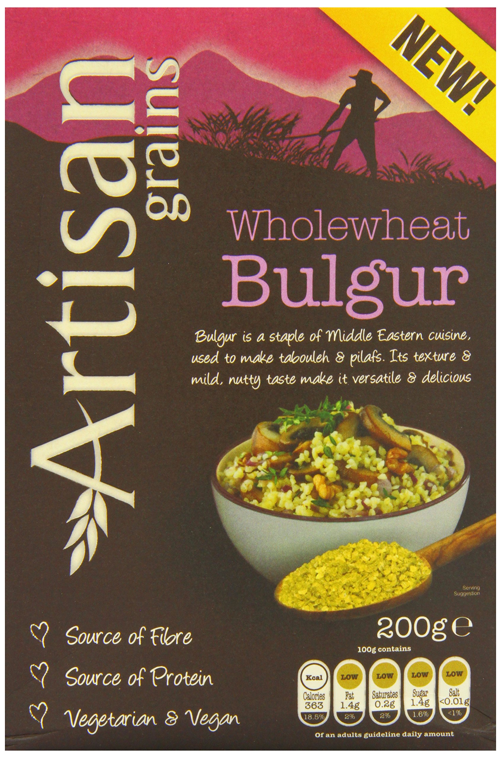 Artisan Grains Whole-Wheat Bulgur 200 g (Pack of 6) : Amazon.co.uk: Grocery
