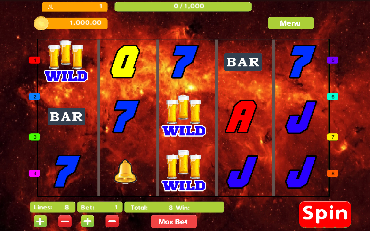 Action Stack Blazing Flaming 7s Casino Slot Machine Poker Machine Free ...