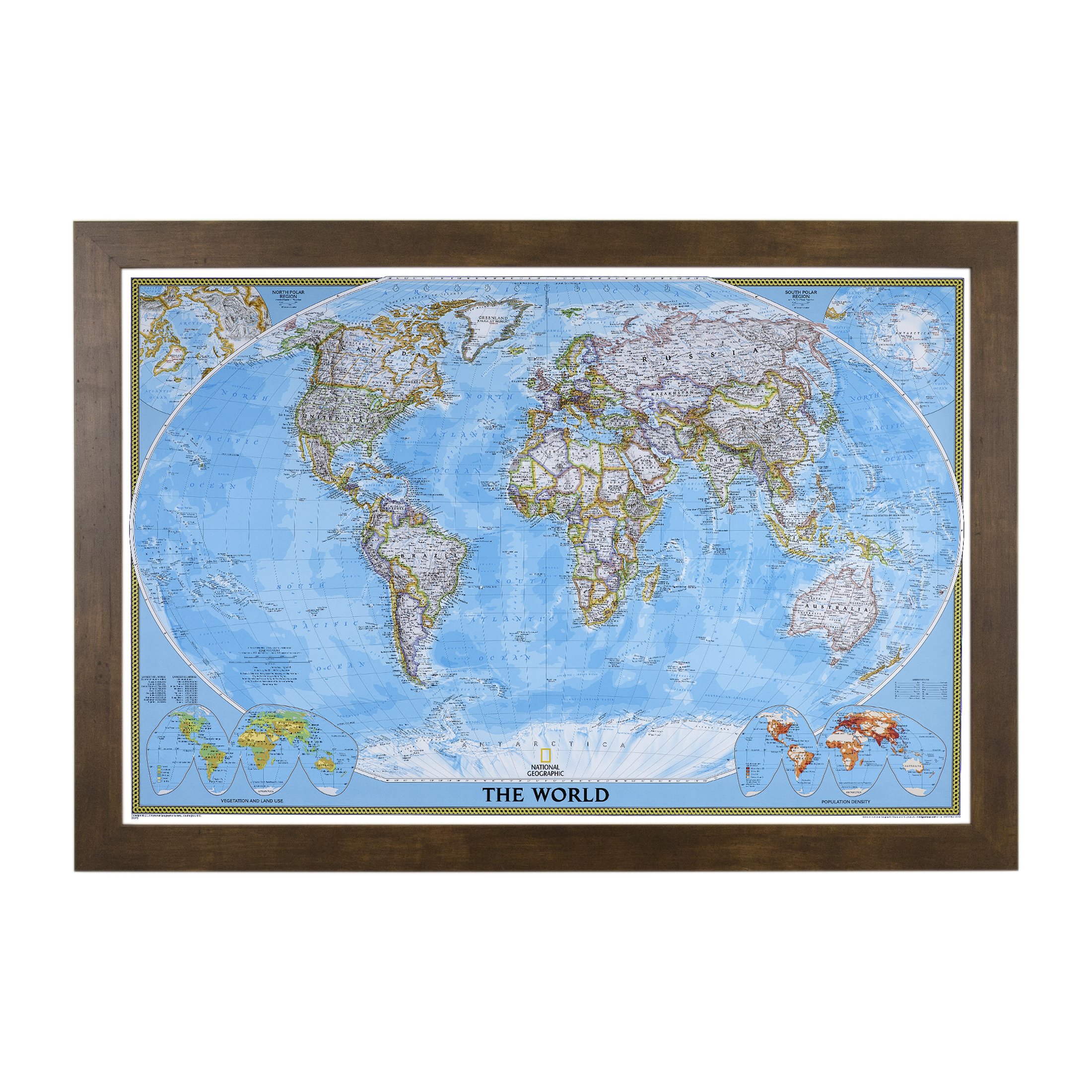 Amazon.com - Push Pin Travel - Classic World, Rustic Brown with 150 ...