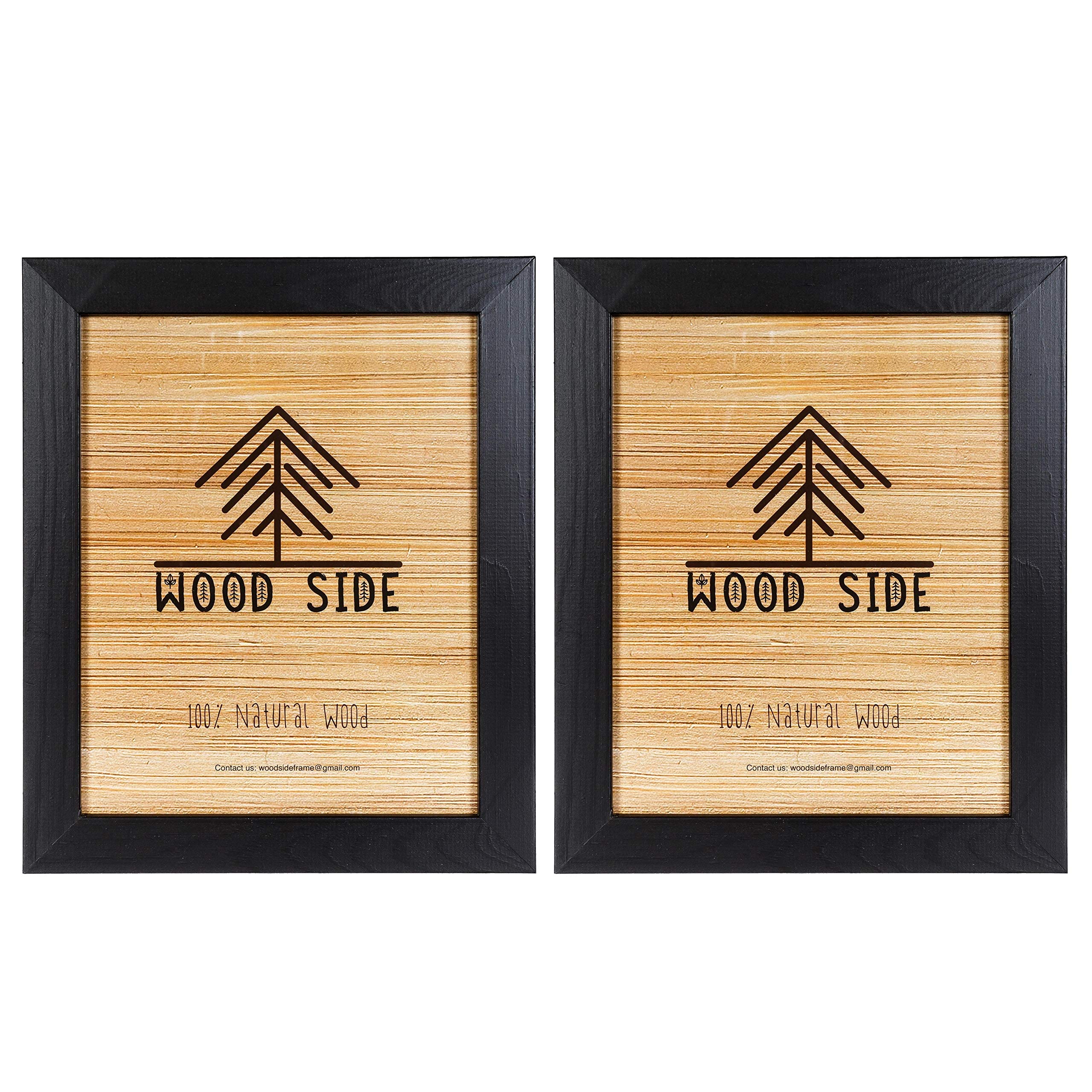 Rustic Wooden Picture Frame 8x10 - Black - Set of 2-100% Natural Eco ...