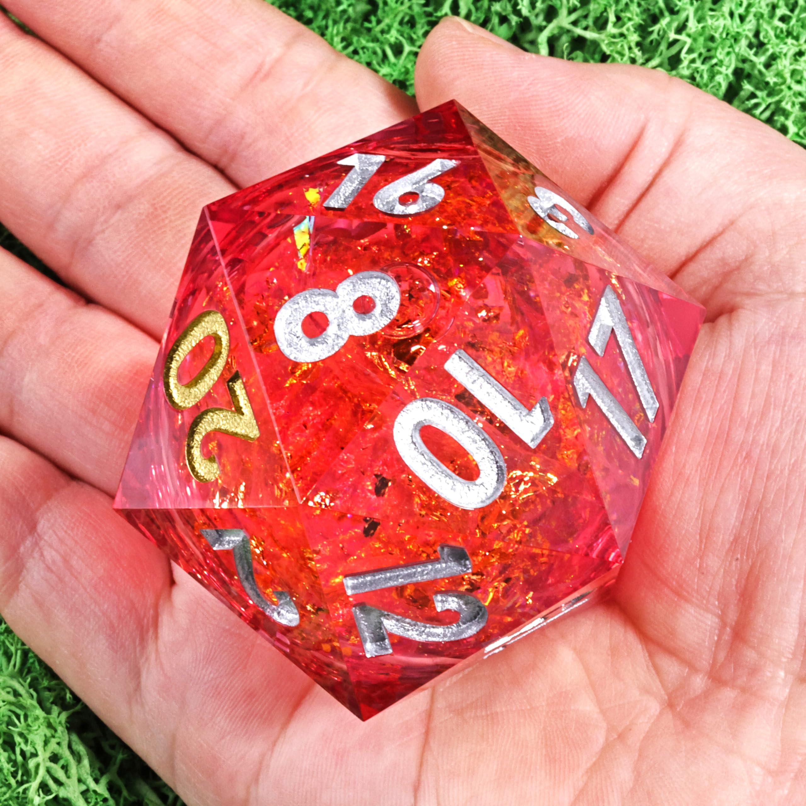 Amazon.com: 50mm Chonk D20 Dice Liquid Core Dice Polyhedral Dice 50mm D20 Dice (Liquid Core Aqua ...