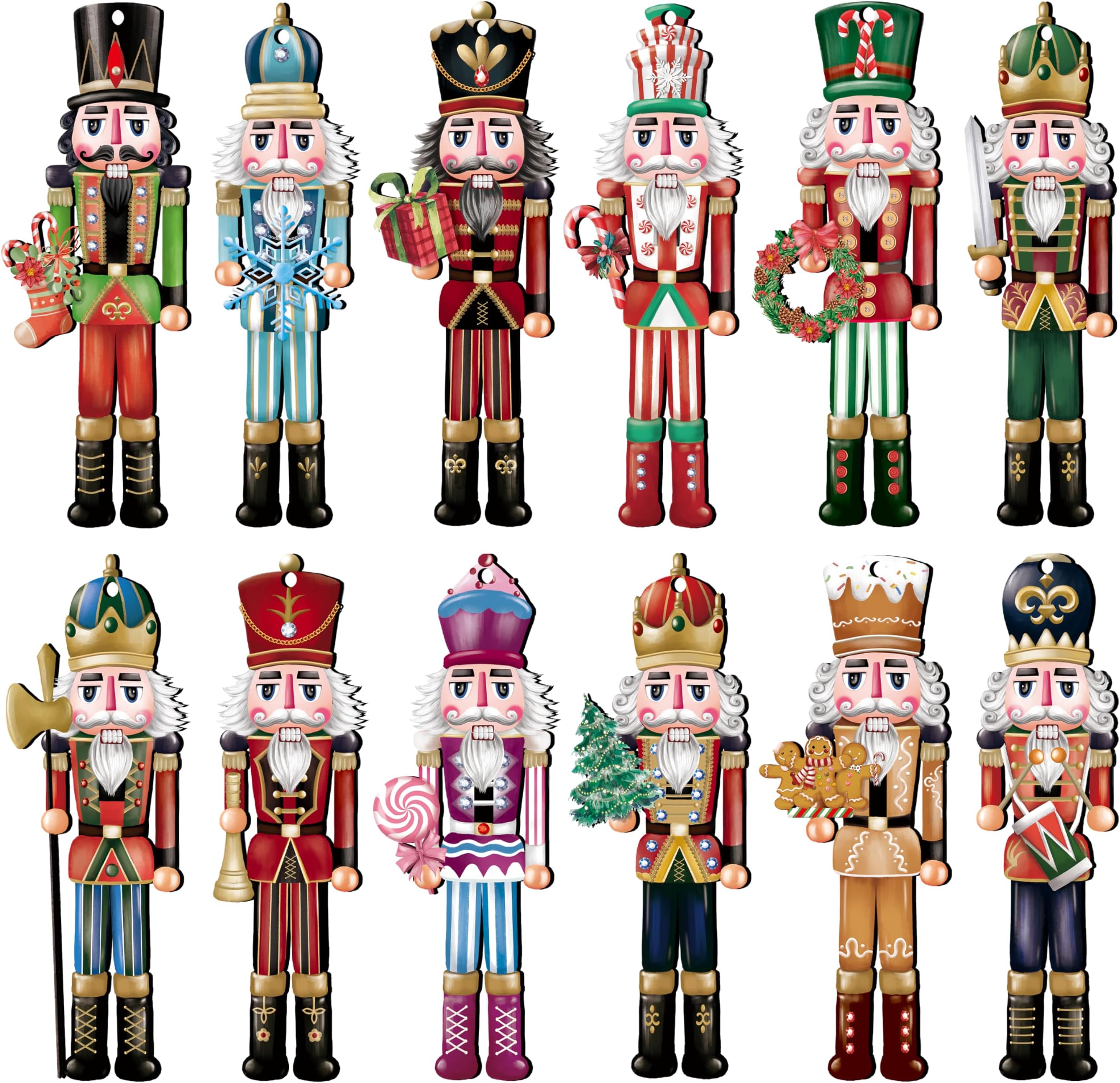 Amazon.com: Suzile 4PCS 12 inch Christmas Nutcrackers Ornaments Set ...