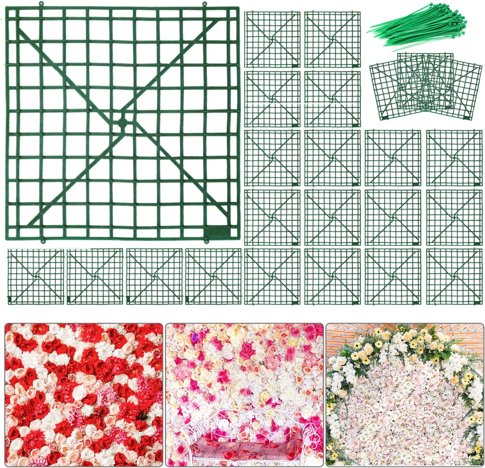 Amazon.com: ZMZQ&flw 6pcs 35 * 35 Pink Flower Wall Panels Set for ...