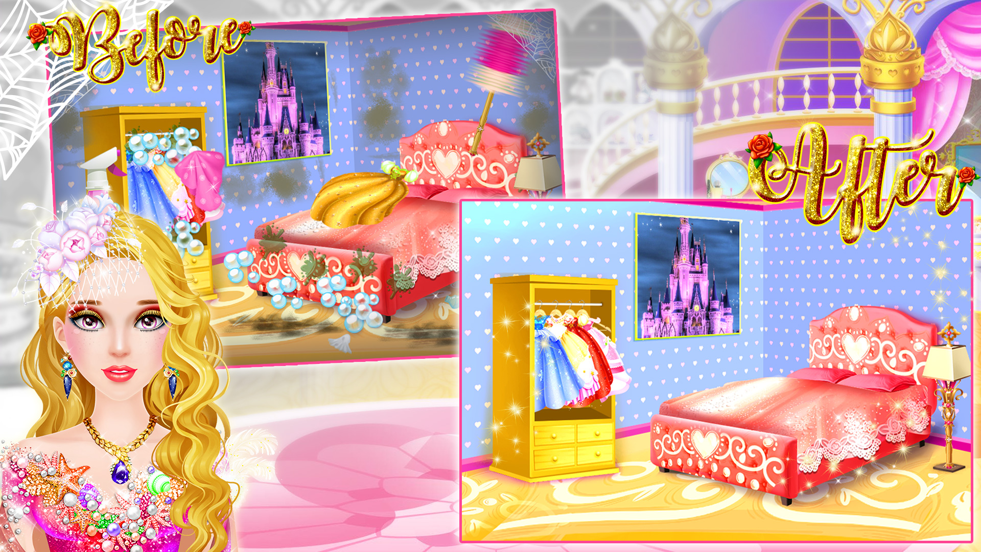 Princess house designer-ASMR decore games : washer cleanup games:Amazon ...