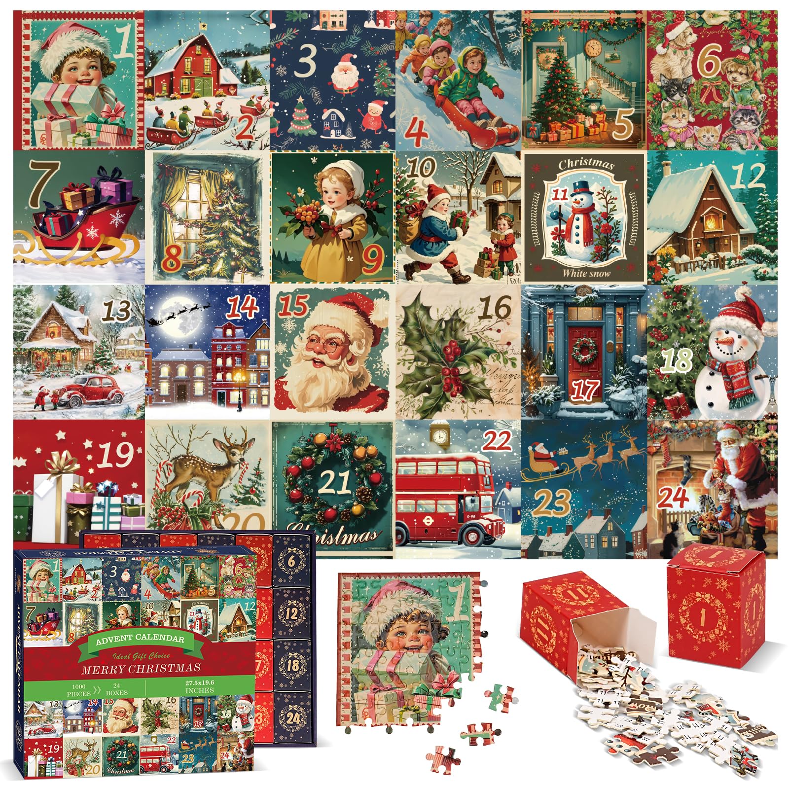 Amazon.com: Puzzle advent calendar 2024 Advent puzzles for adults 2024 Puzzle advent calendar ...