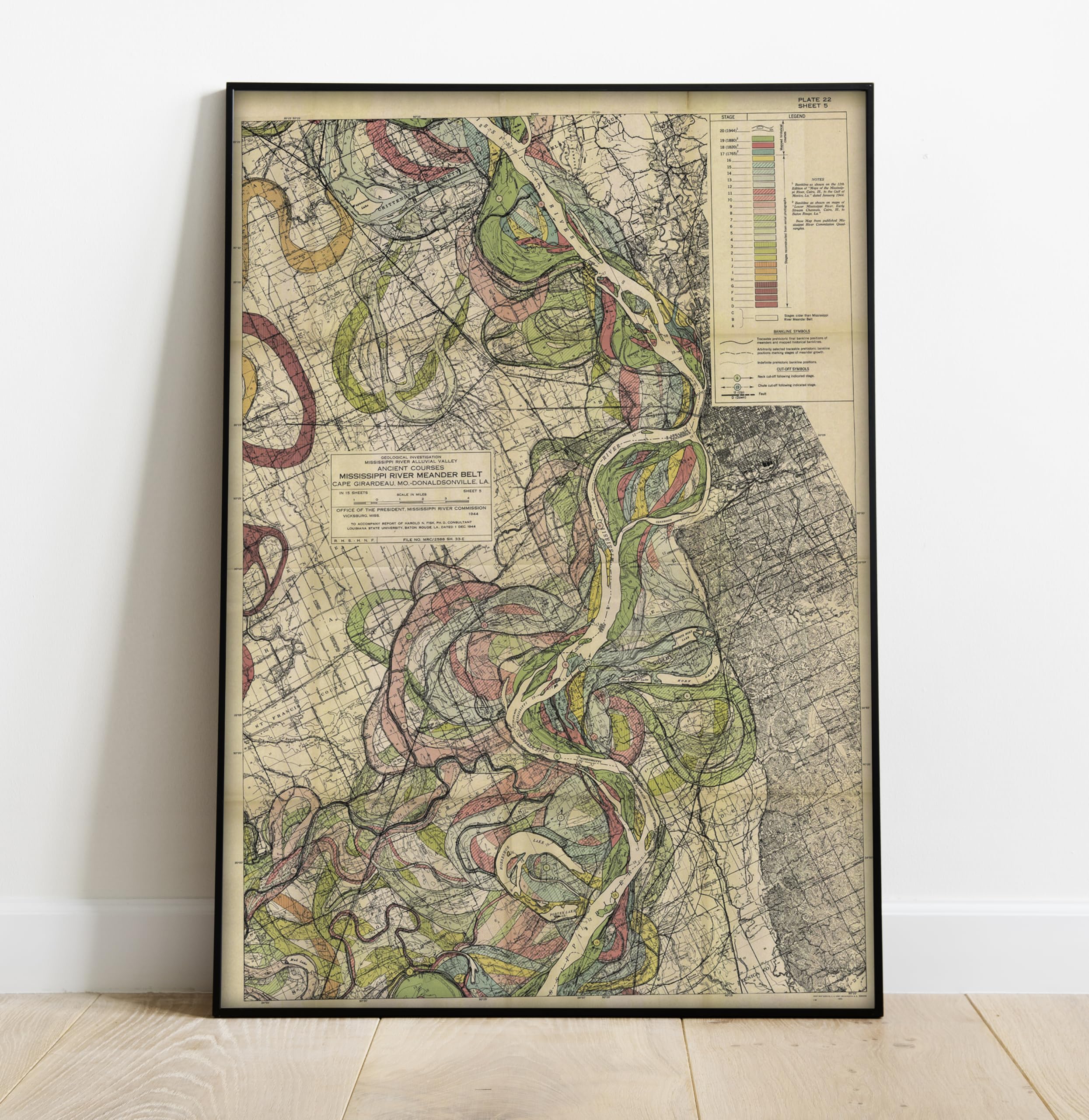 Snapklik.com : Sheet 5-1944 Mississippi River Map - River House Decor ...