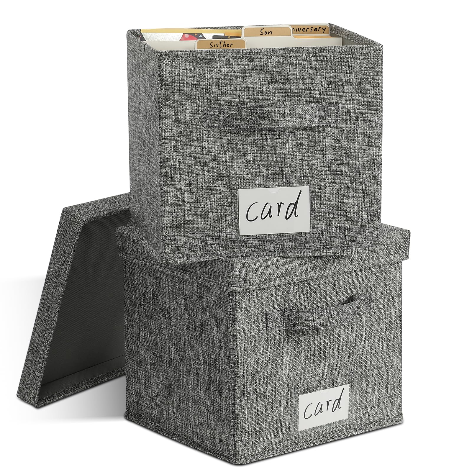 Amazon.com: DYWMM Greeting Card Storage Organizer Box with 16 Dividers ...