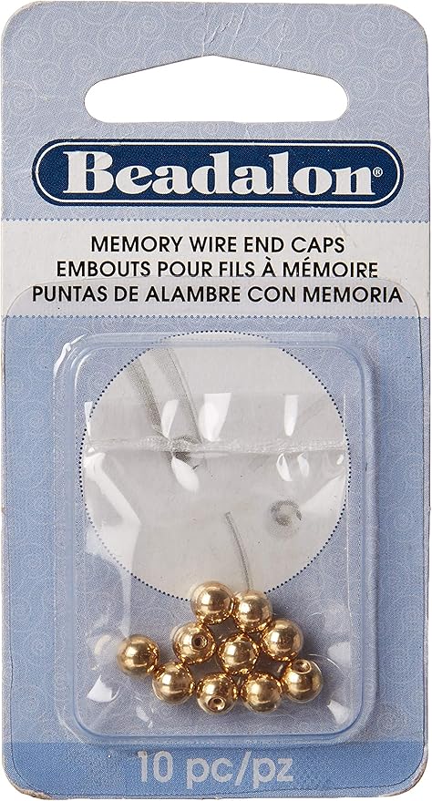 Amazon.com: Beadalon Memory Wire End Caps, 5 mm / .197 in, Round, Gold ...
