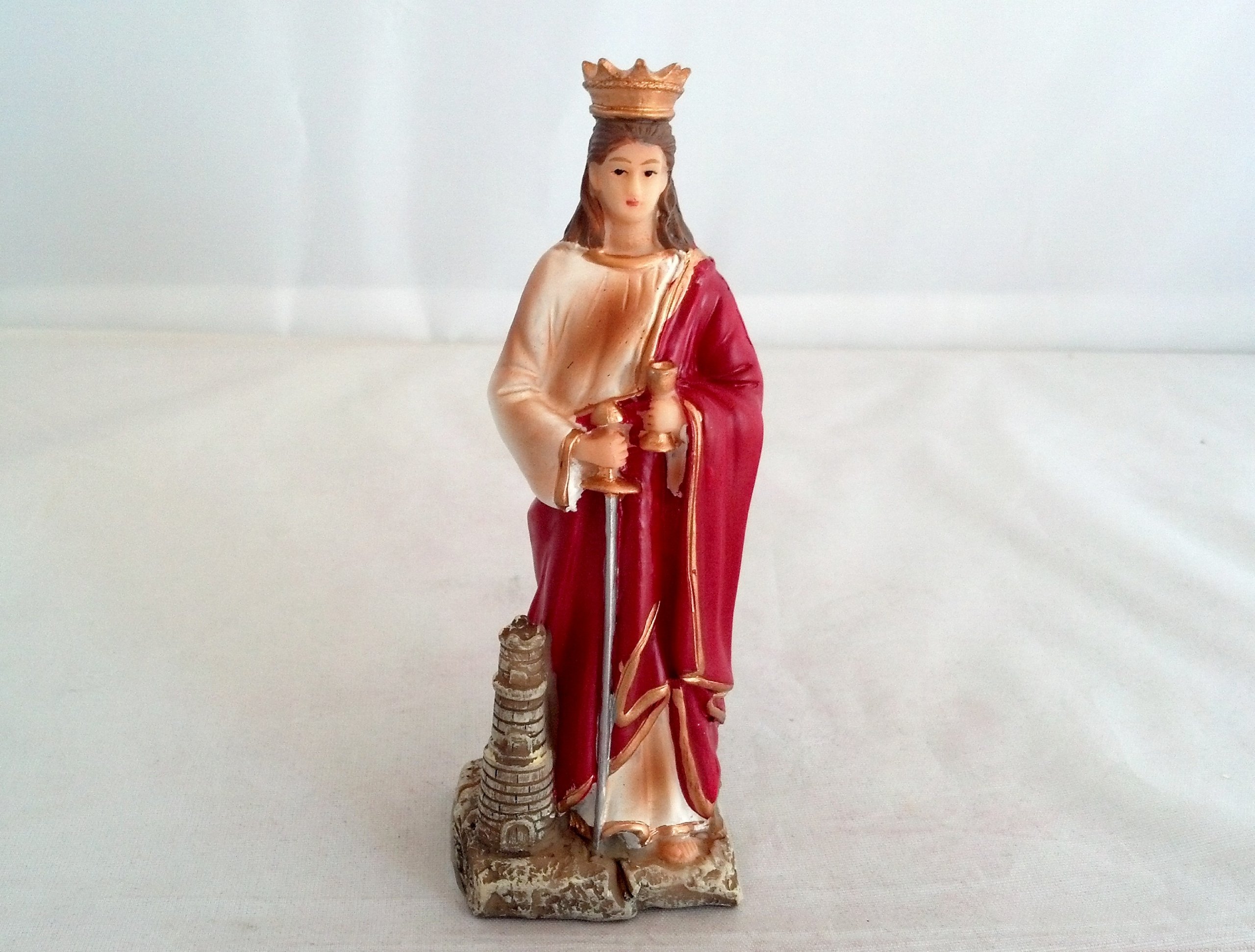 Buy 4.5 Inch Santa Barbara Statue Saint St Figurine Chango Shango ...