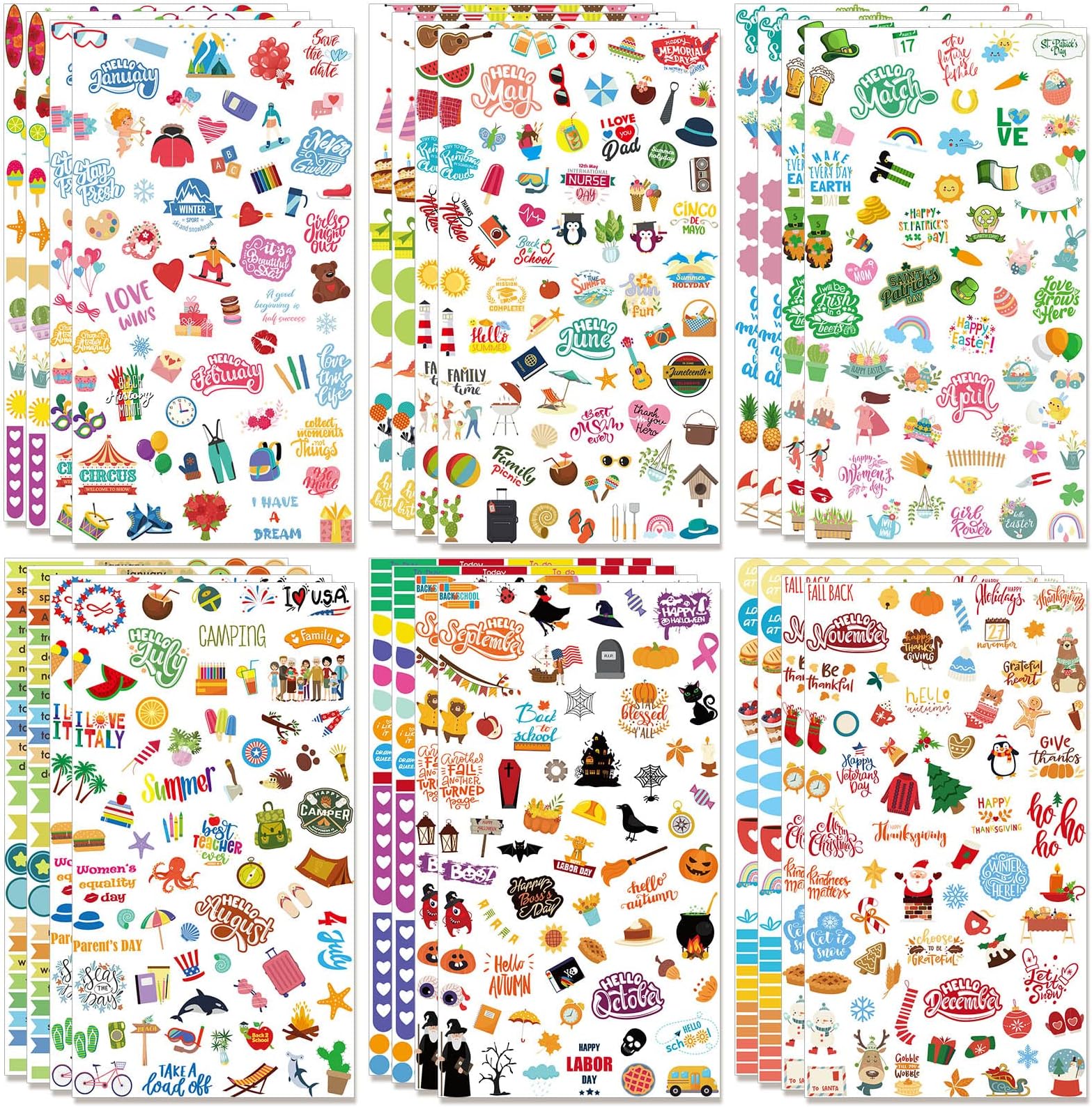 Amazon.com: Year-Round Holiday Stickers Variety Pack: Fun Assortment of ...