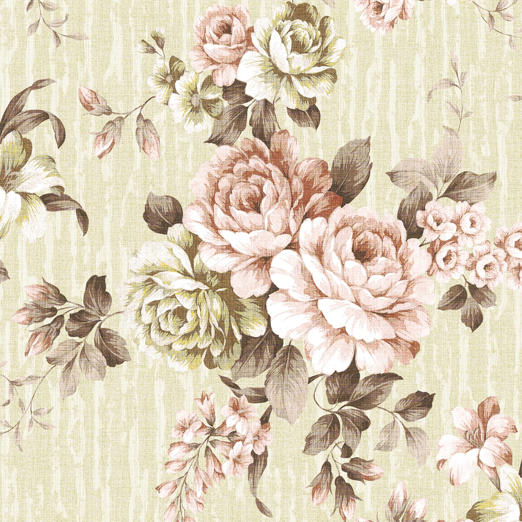 ReWallpaper 17.5in×23ft Vintage Peony Floral Wallpaper Pink Floral ...