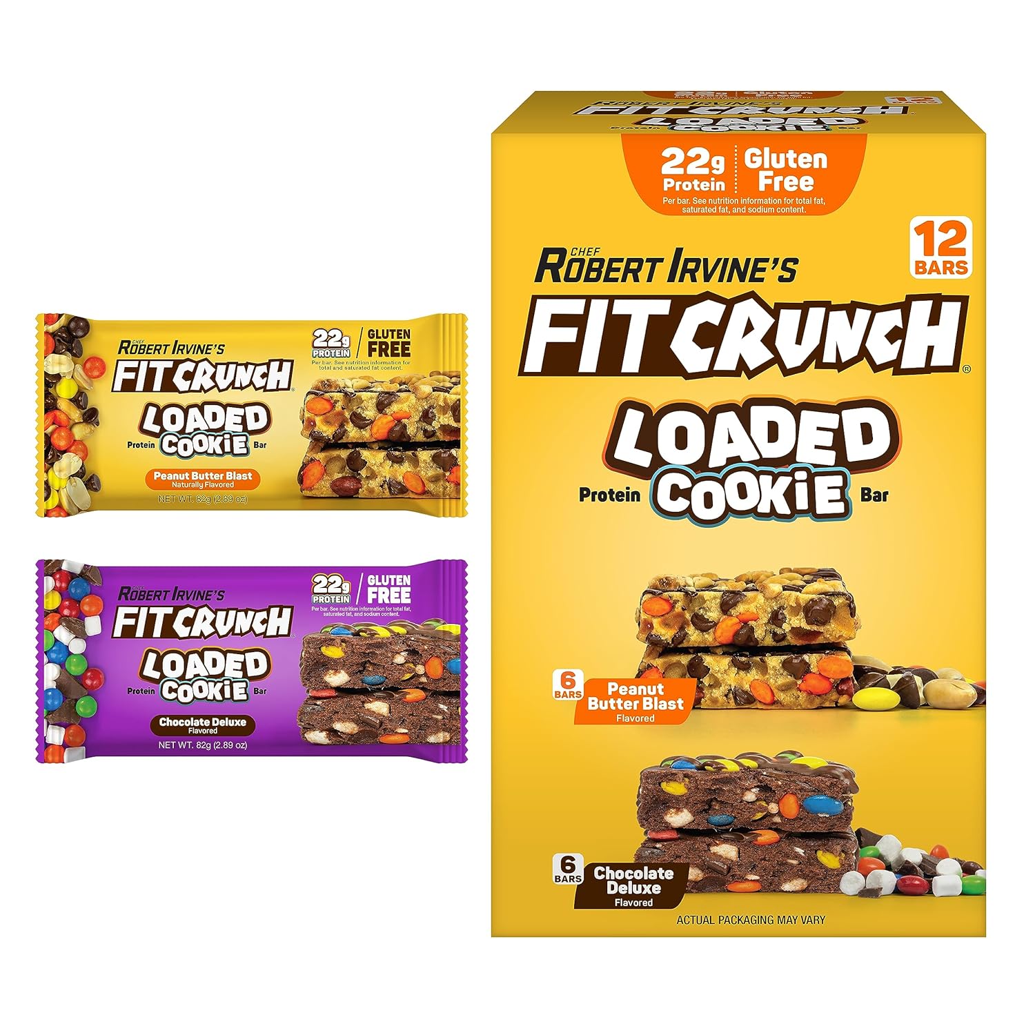 Amazon.com : FITCRUNCH Loaded Cookie Protein Bar, High Protein, Gluten ...