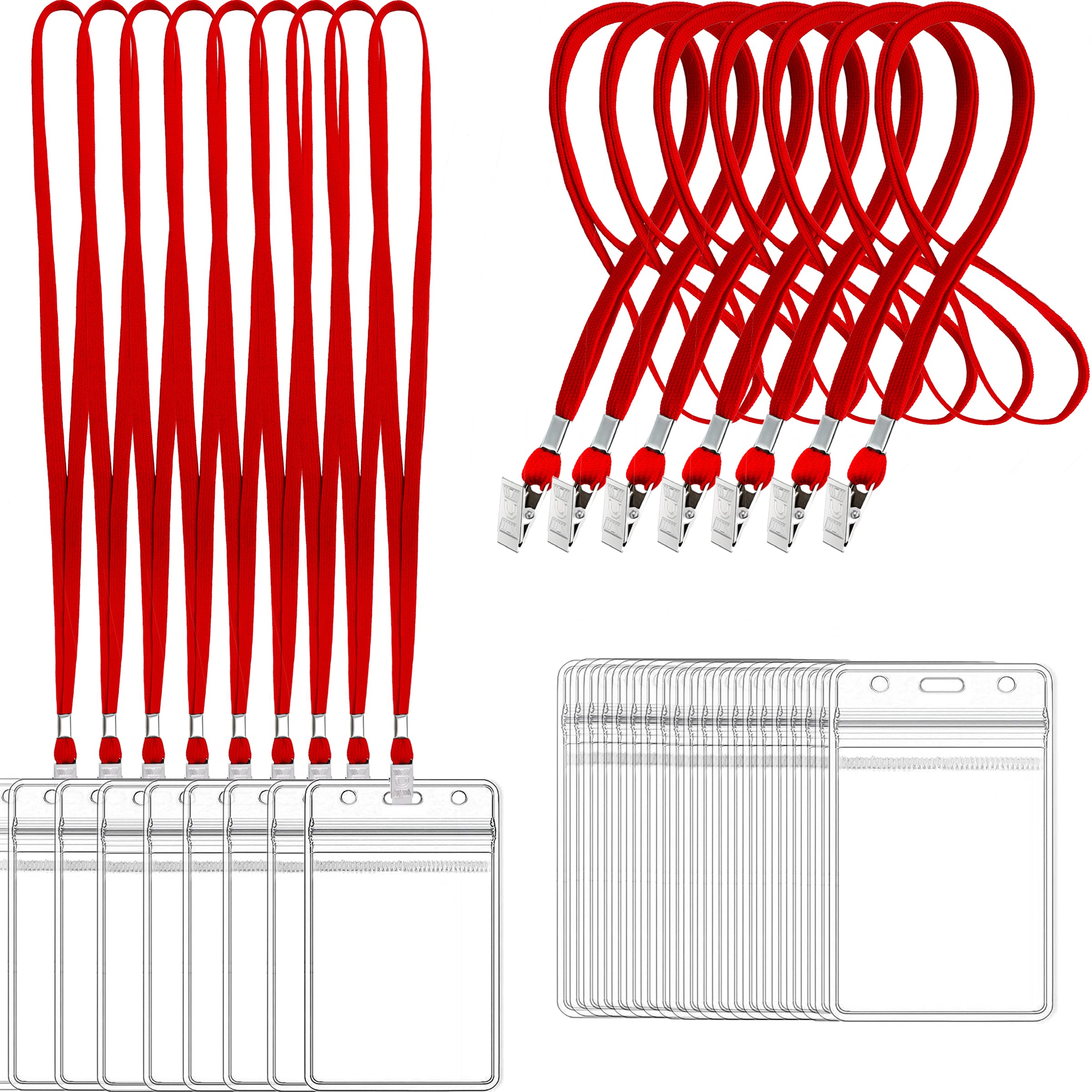 Snapklik.com : 100Pcs Clear Plastic Name Tags Badge ID Card Holders And ...