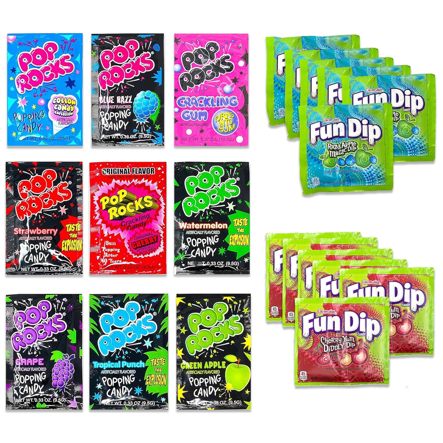 Amazon.com : Fun Dip and Pop Rocks Candy Bulk Variety 21 Pack. Includes ...