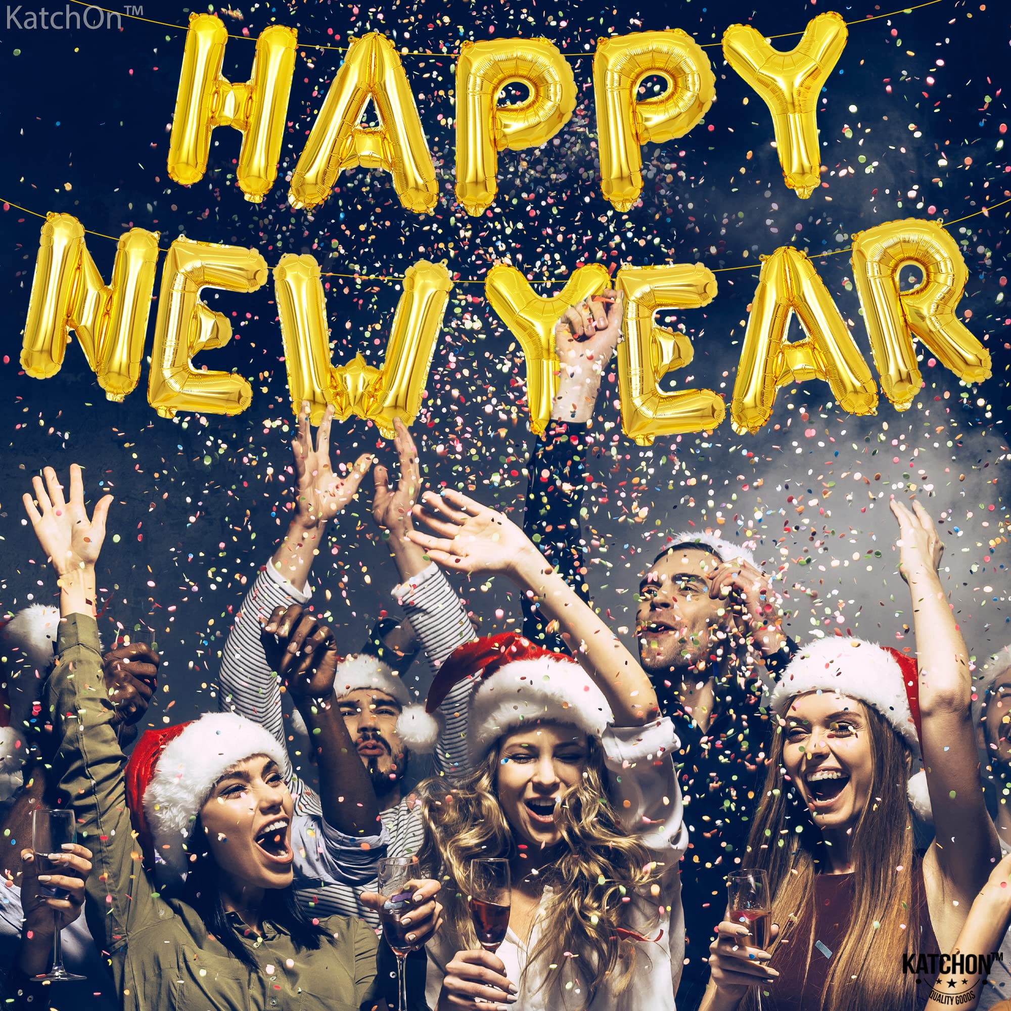 Snapklik.com : Gold Happy New Years Balloons - 16 Inch New Year Eve ...