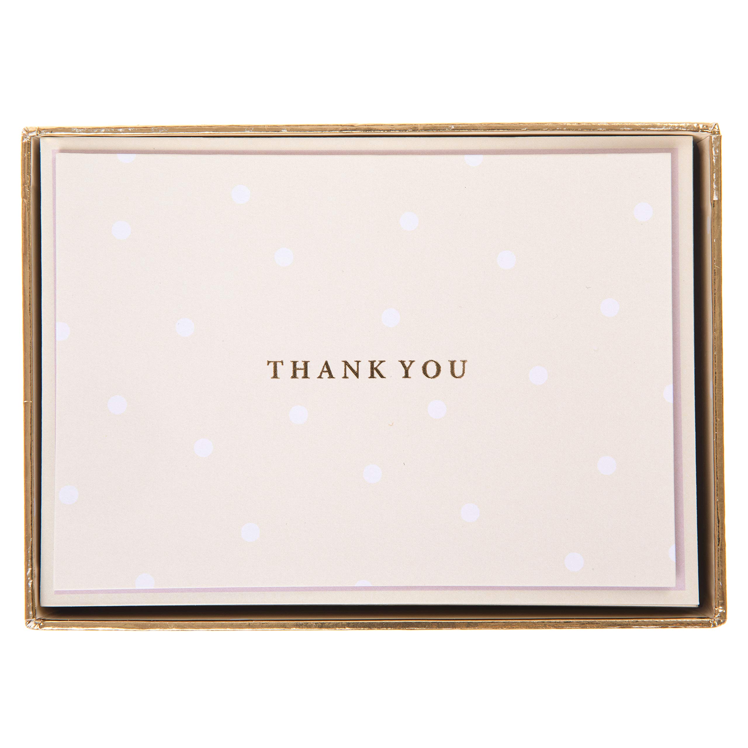 Amazon.com : Graphique Box of Thank You Cards, Cream Polka Dot ...