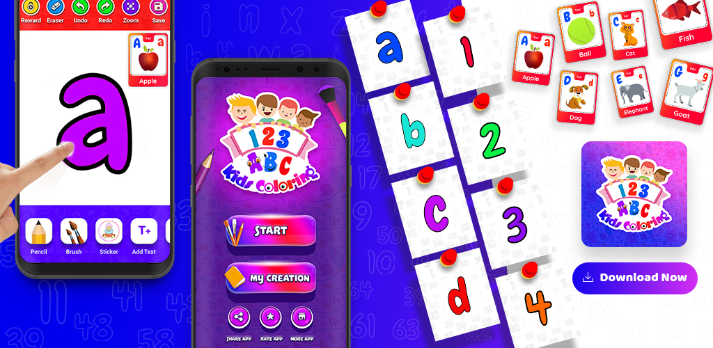 ABC Coloring Book - Kids Alphabet & Number Drawing:Amazon.com:Appstore ...