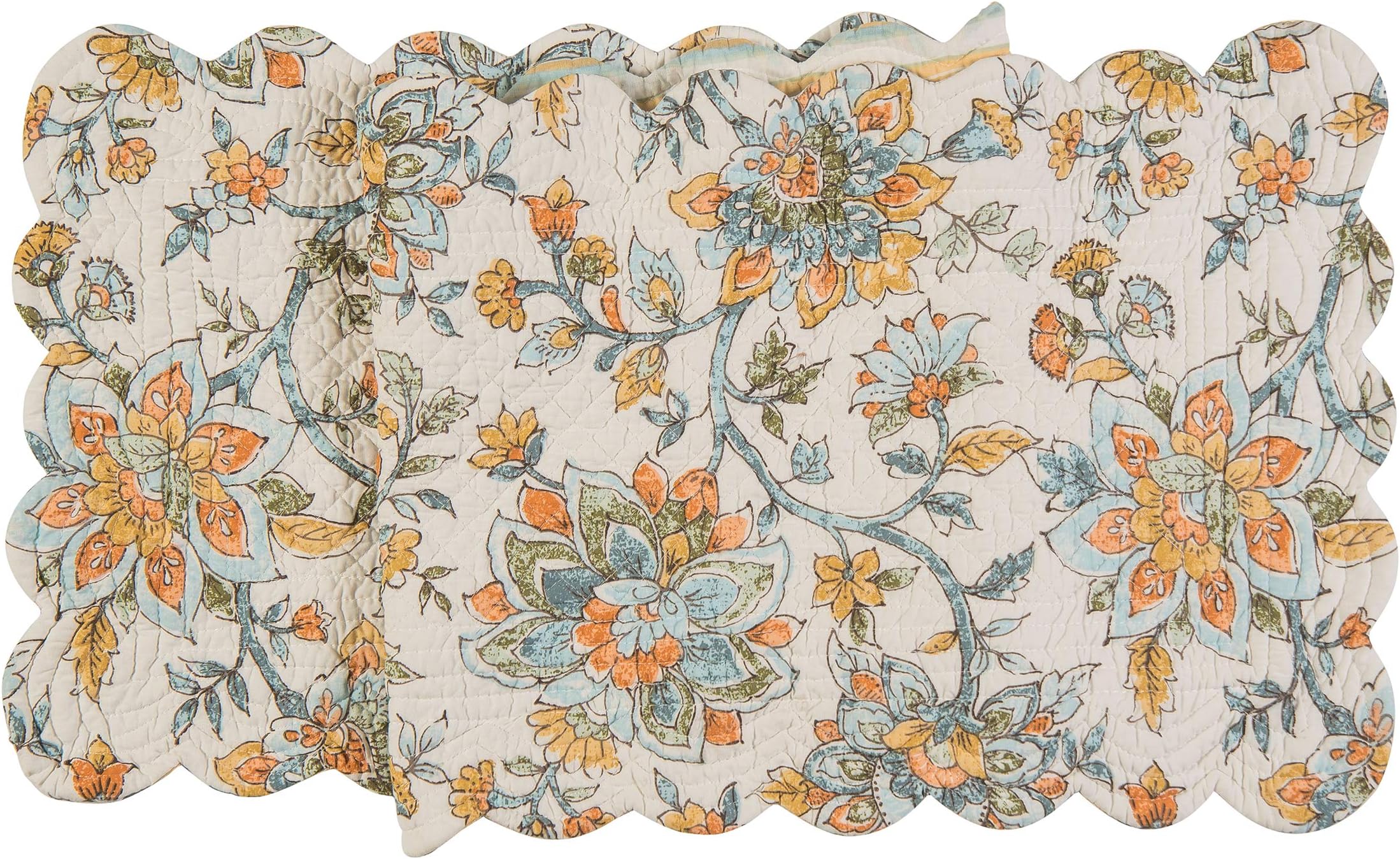 Amazon.com: C&F Home Amelia Cotton Quilted Reversible Table Runner ...