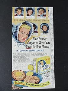 Amazon.com: Blue Bonnet Margarine, print ad. 5 1/2" x 11 1/4" Color ...