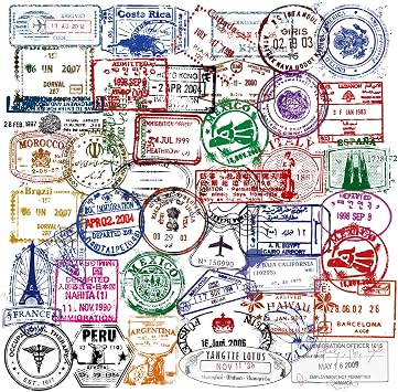50 Postmark Stickers, Vintage Travel Stamp Sticker Pack for Scrapbook ...