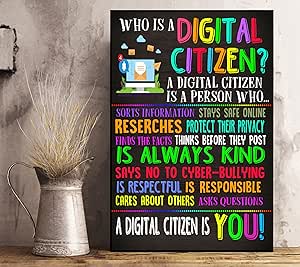 Amazon.com: Who is a digital citizen? Computer Lab Poster Computers Class Decor Classroom Rules ...