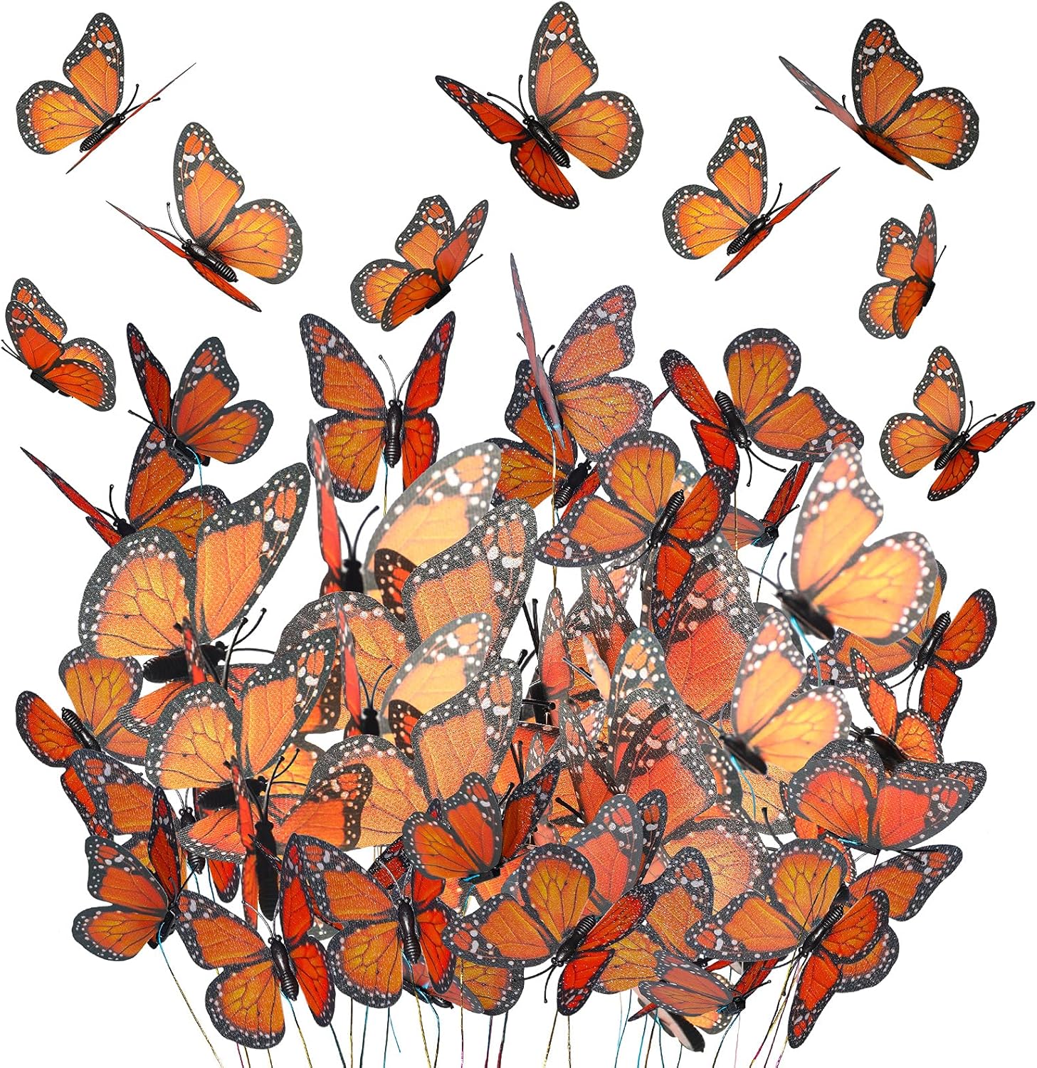 Amazon.com: Waydress 24 Pieces Halloween Monarch Butterfly Decorations ...
