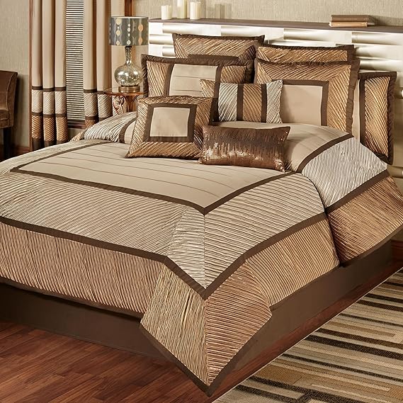 Amazon.com: Delta Contemporary Oversized Luxury Bedding | Champagne ...
