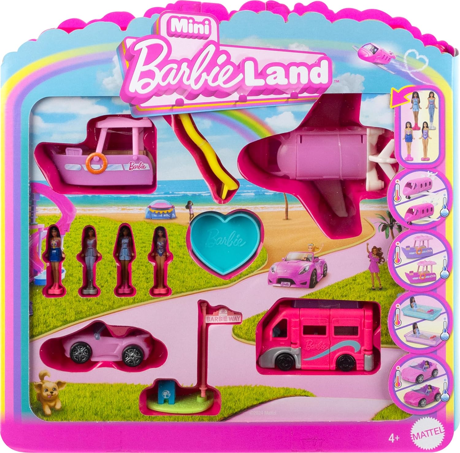 Amazon.com: Barbie Mini BarbieLand Multi-Pack Doll & Toy Vehicle Set ...