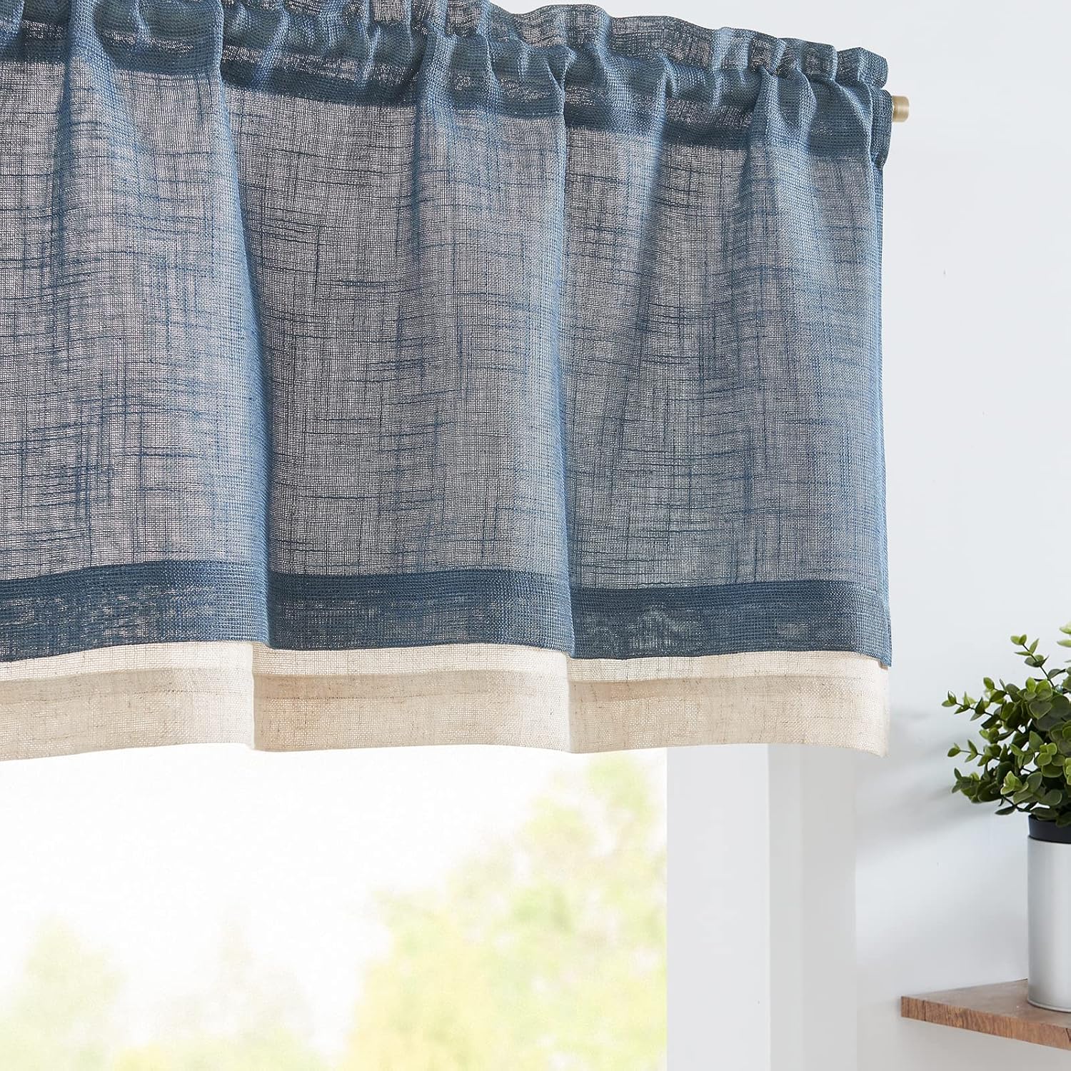 Amazon.com: jinchan Linen Valance for Farmhouse Living Room Windows 16 ...