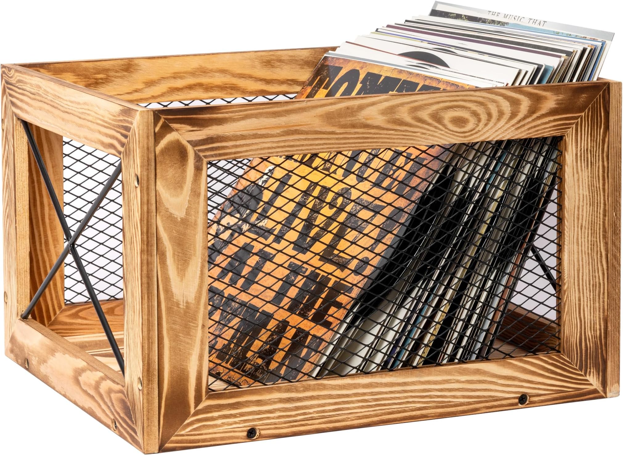 Amazon.com: Vinyl Record Storage, Rustic record Holder,Record Crates ...