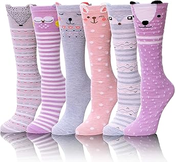 Girls Knee High Socks for Kids Cute Funny Crazy Boot Fun Long Tall ...