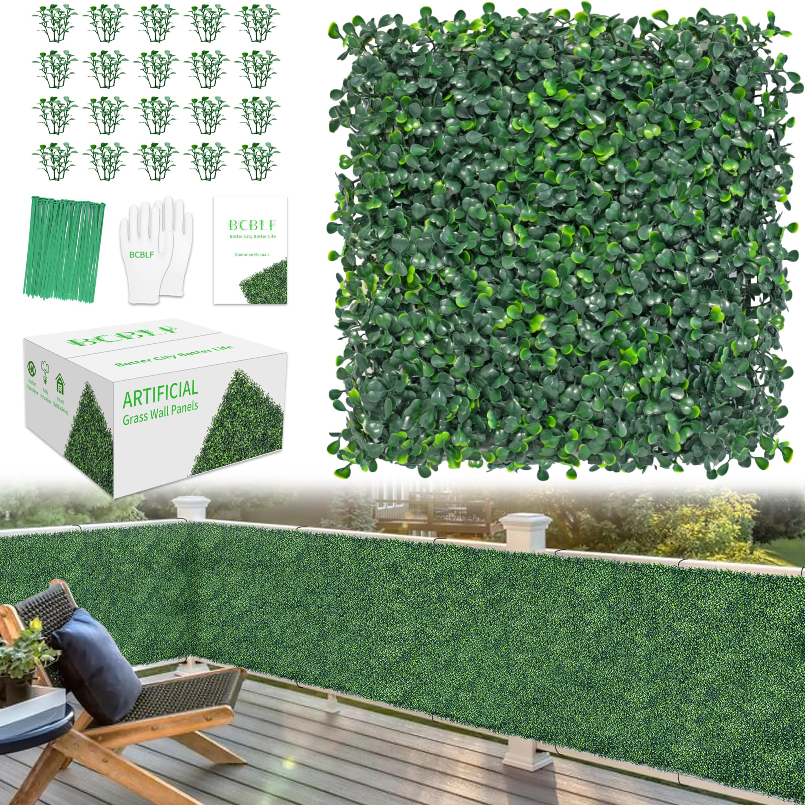 Amazon.com: Boxwood Panels 12 Pack Grass Wall Panels 20 x 20 Inch ...